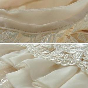 Embroidery Lace Overlay Sequins Chiffon Dress on Luulla