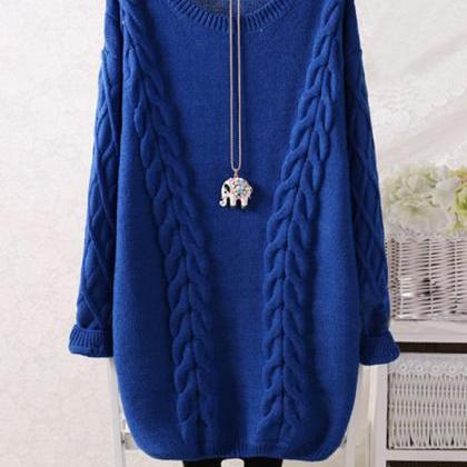 Cable Knit Long Length Oversize Sweater - 1 on Luulla