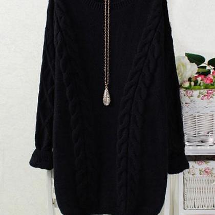 Cable Knit Long Length Oversize Sweater - 1 on Luulla