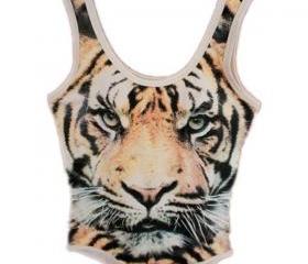 Tiger Print Leopard Elastic Bodysuit on Luulla