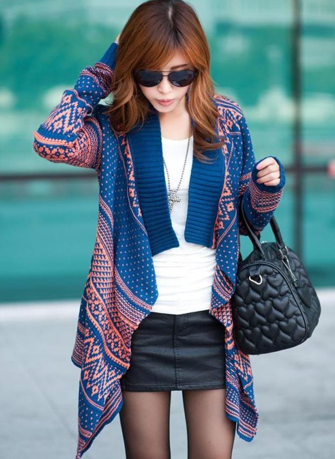 Bohemian Waterfall Drape Open Front Cardigan on Luulla