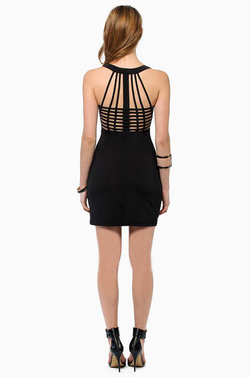 Cage Cut Out Back Straps Bodycon Dress on Luulla