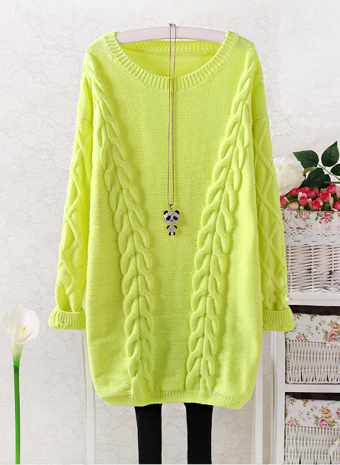 Cable Knit Long Length Oversize Sweater - 1 on Luulla