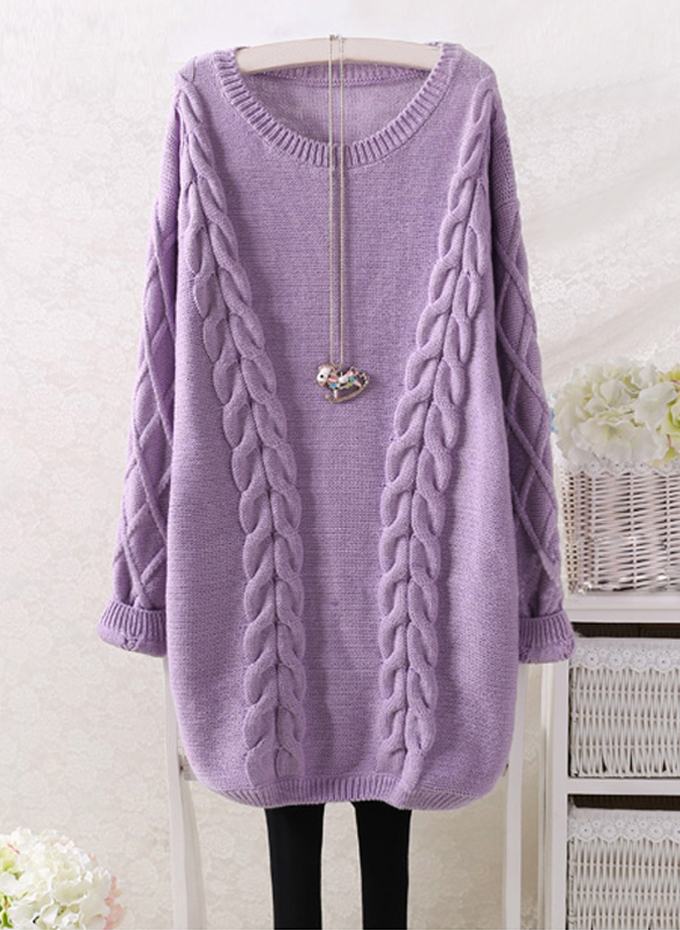 Cable Knit Long Length Oversize Sweater - 1 on Luulla