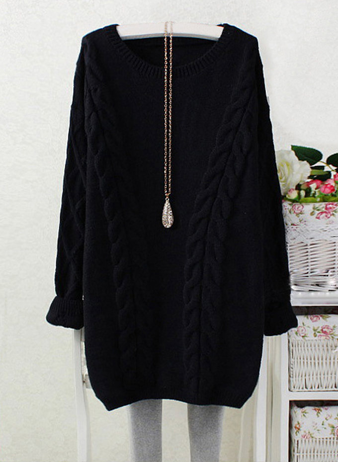 Cable Knit Long Length Oversize Sweater - 1 on Luulla